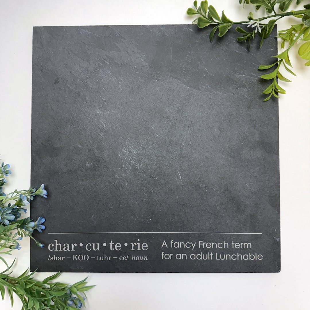 Slate Charcuterie Board, Laser Engraved, Fancy Adult Lunchable ...