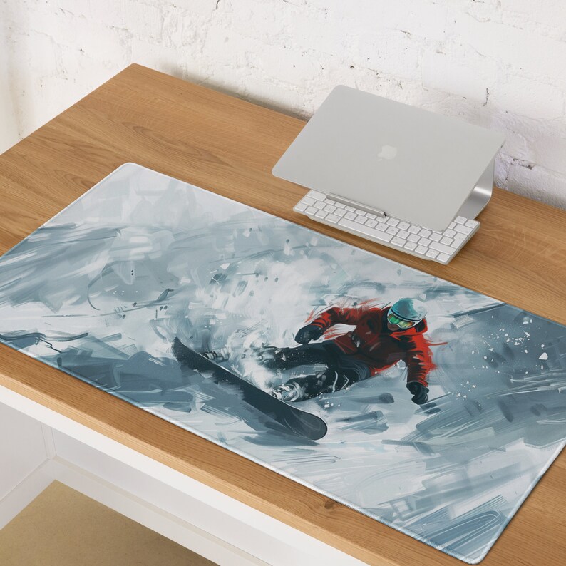 Snowboard Riding Freestyle XL Extended Gaming Desk Mat, Large Mouse Pad ...