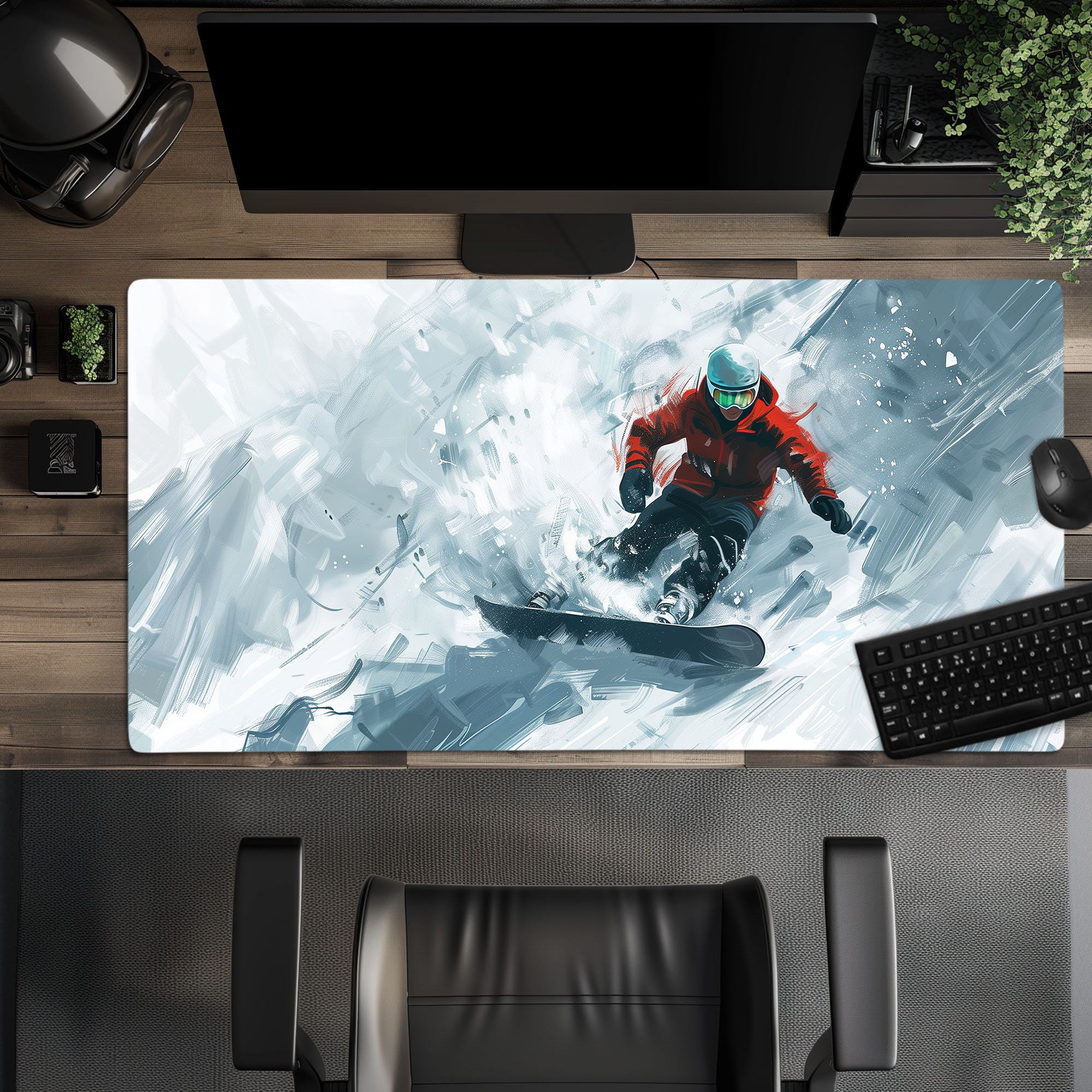 Snowboard Riding Freestyle XL Extended Gaming Desk Mat, Large Mouse Pad ...