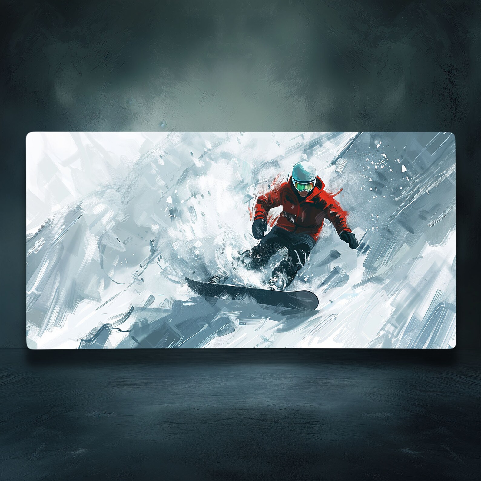 Snowboard Riding Freestyle XL Extended Gaming Desk Mat, Large Mouse Pad ...