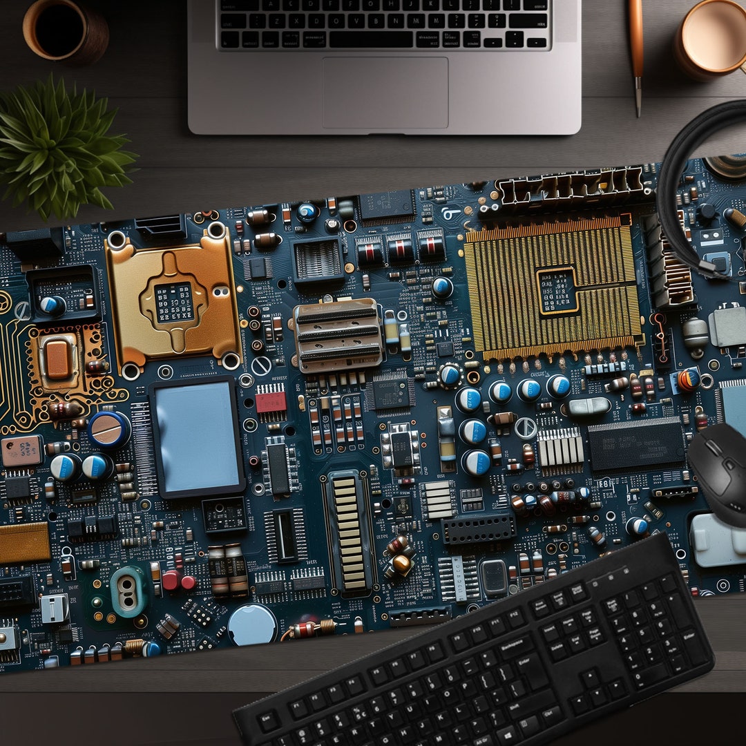 Computer Circuit Board CPU Memory Processing Chip Hardware Art XL ...