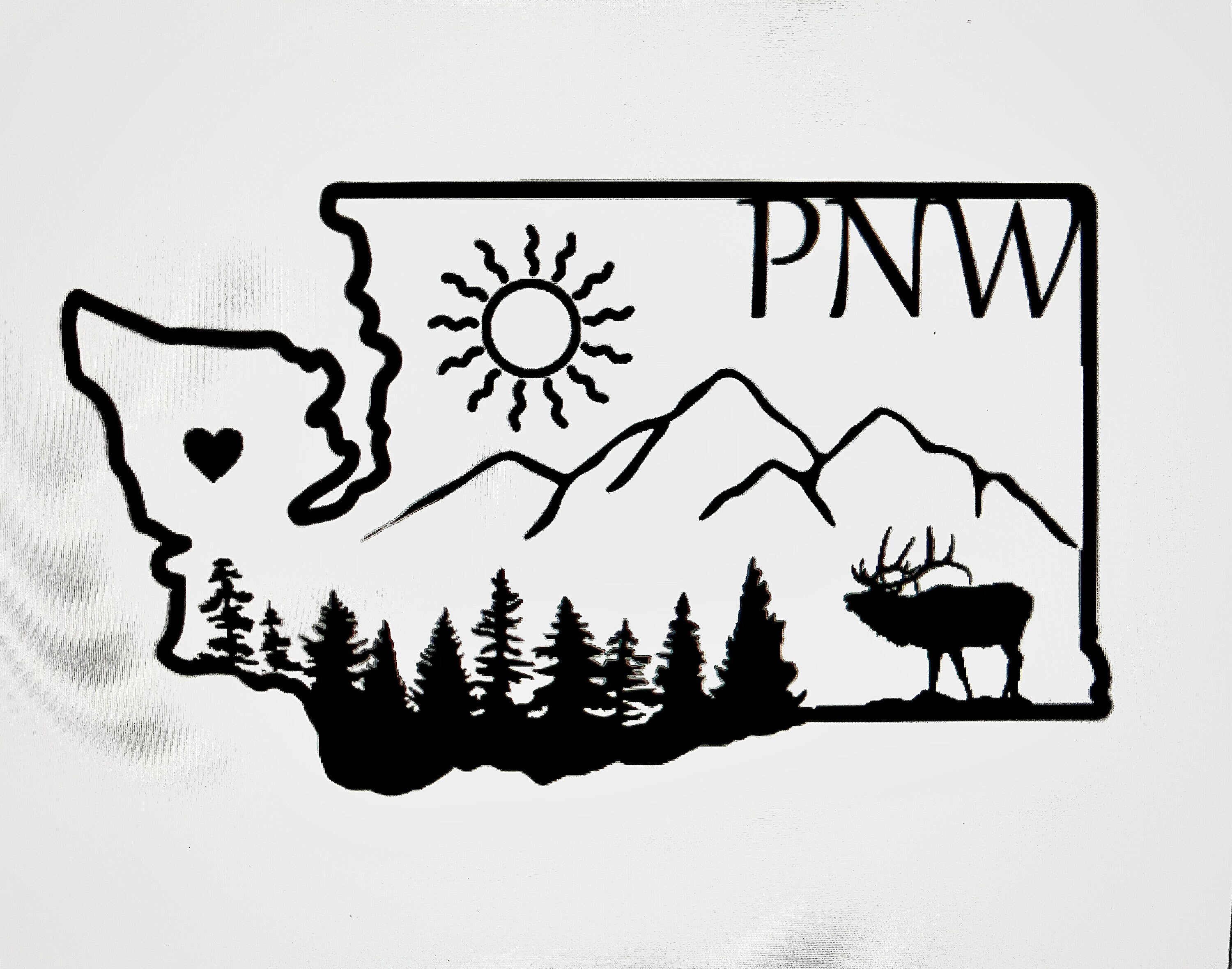 Outdoorsy PNW Decal - Etsy