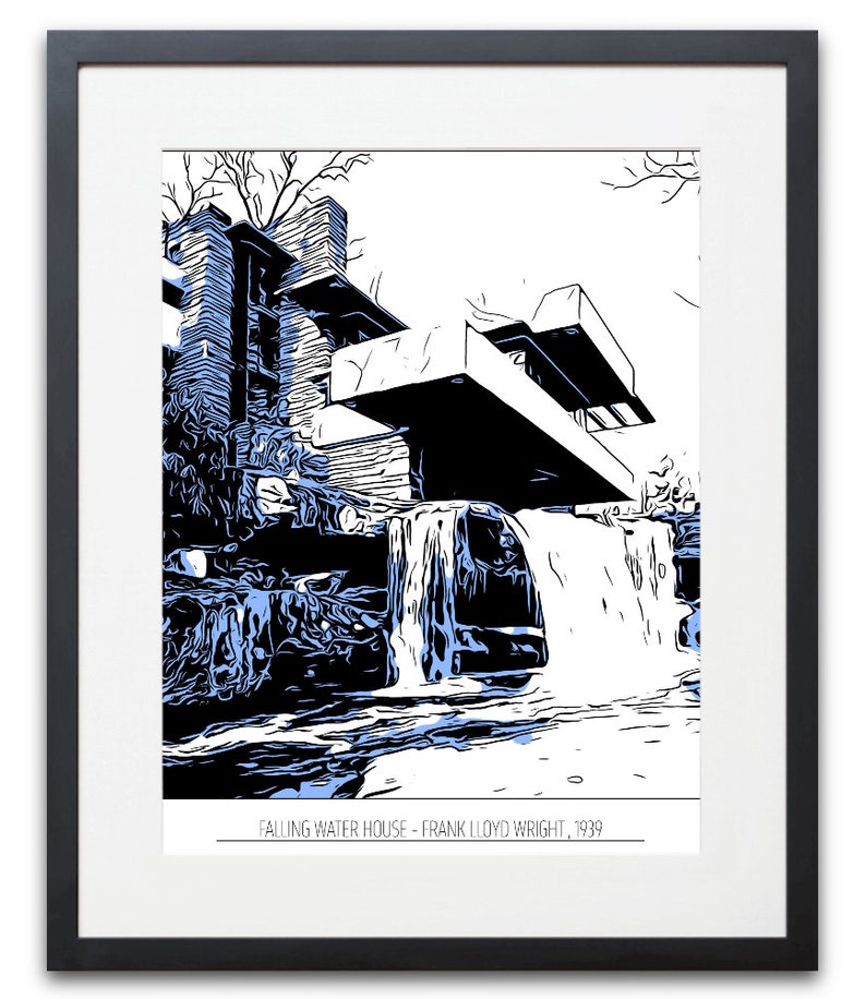 Falling Water - Frank Lloyd Wright - Etsy