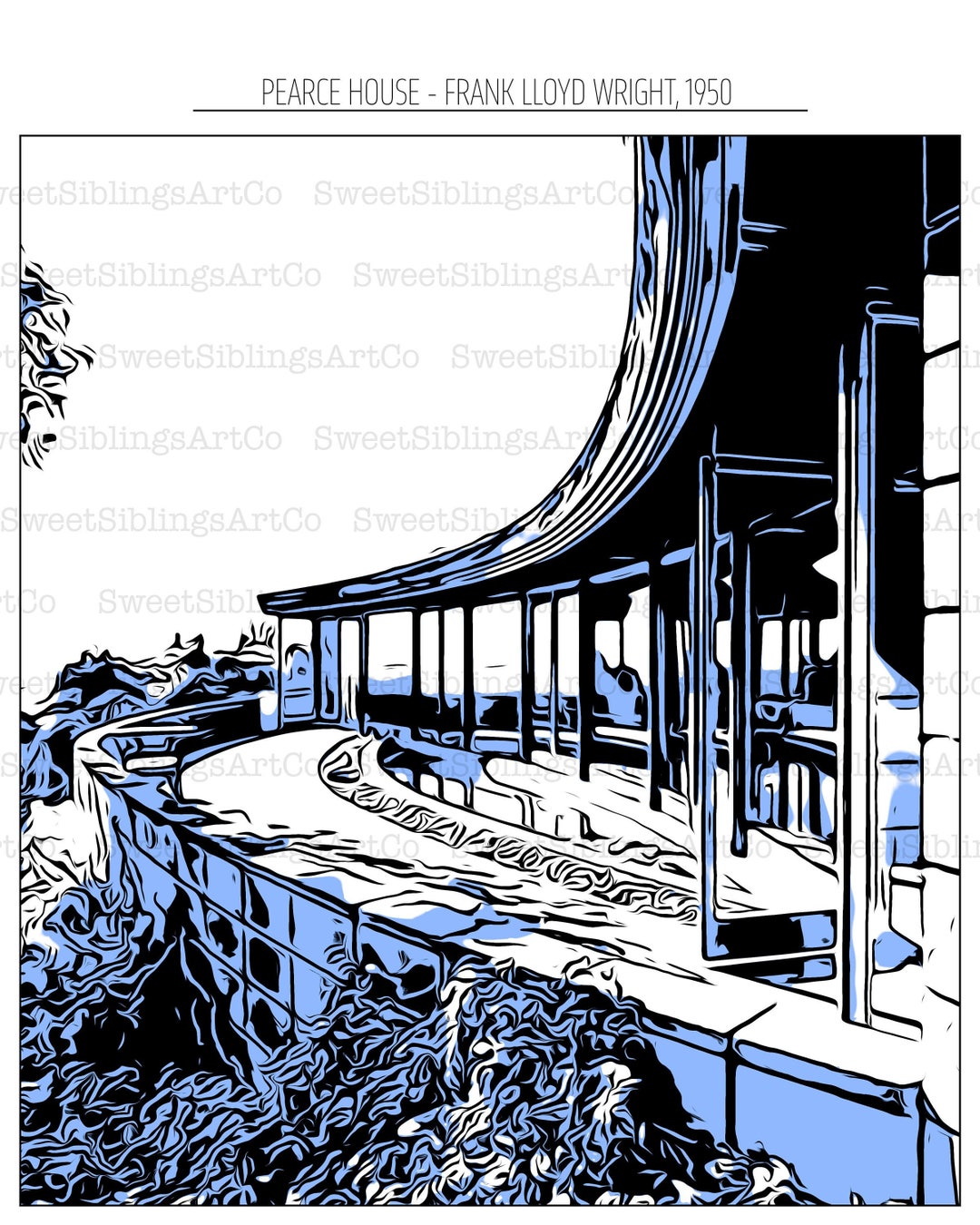 Pearce House - Frank Lloyd Wright - Etsy