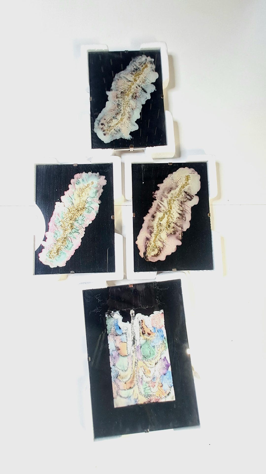 Set of 4 Small Abstract Resin Art Frames - Etsy