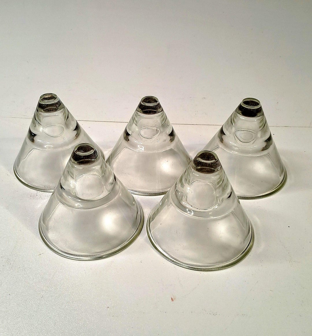 Vintage Clear Glass Lamp Shades Set - Cone Shape (5 Pieces) - Etsy