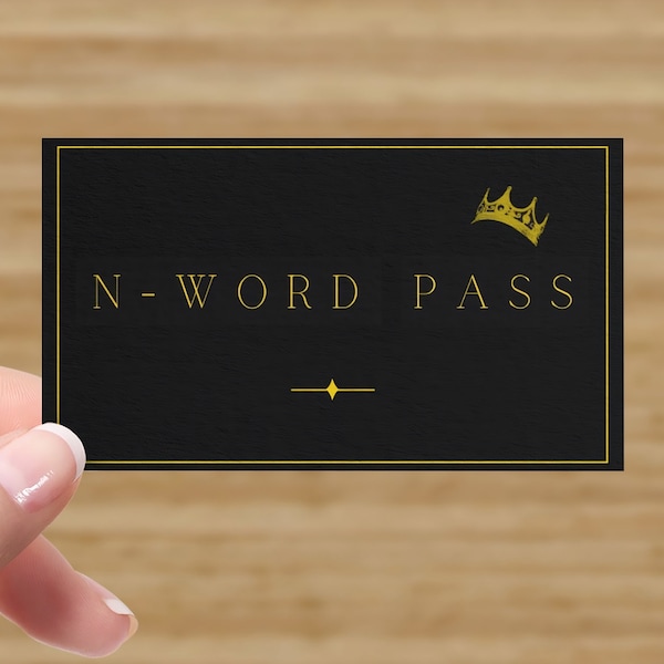 N Word Pass - Etsy