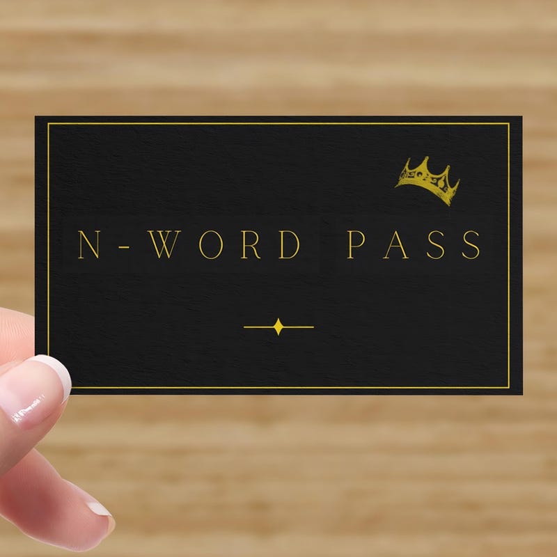 N Word Pass Card - Etsy