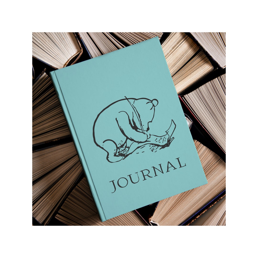 Hardcover Journal | Vintage Classic Winnie Pooh Scribe | Aqua Teal Blue ...
