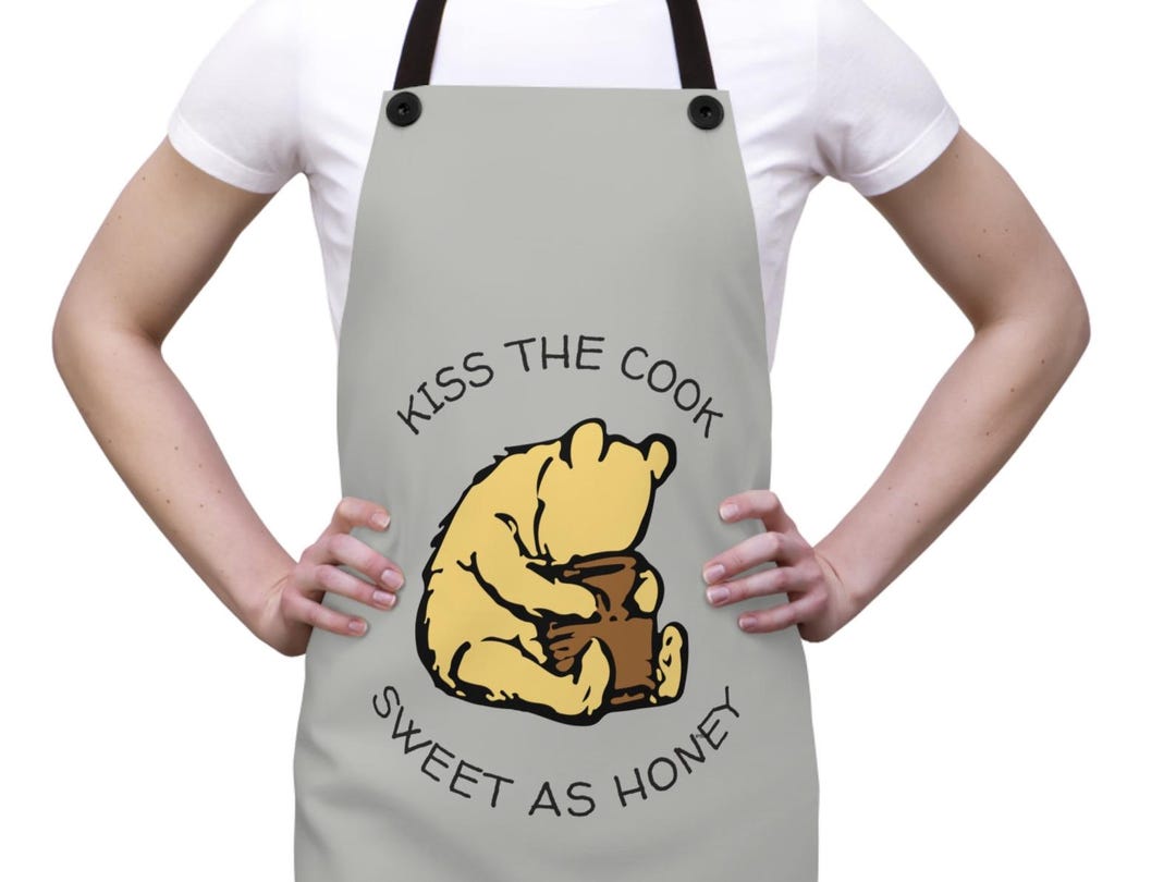 Adult Apron Pooh & Honey Pot Gray Classic Colors Collection Vintage ...