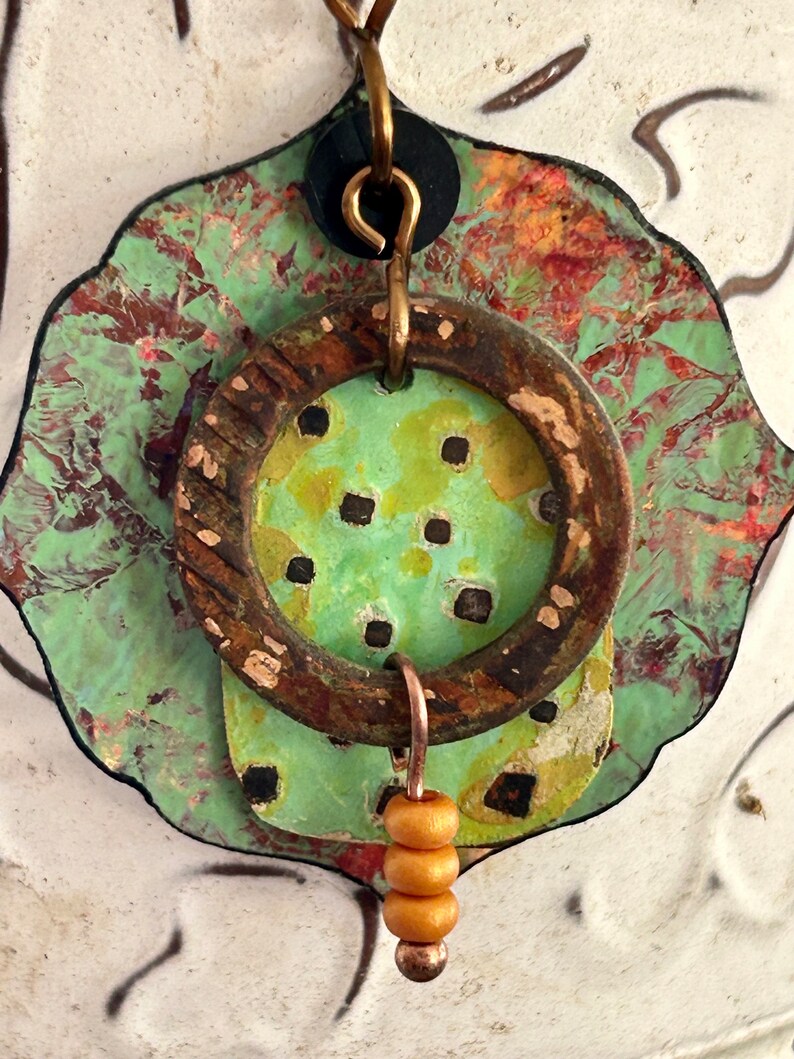 Handmade Funky Artisan Earrings, Bright, Bold and Colorful, Paper and ...