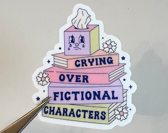 Crying Over Fictional Characters Sticker, Booktok, Kindle Sticker ...