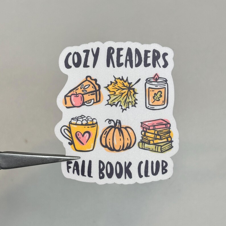 Cozy Readers Fall Book Club Sticker - Etsy