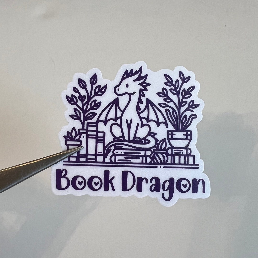 Book Dragon Sticker - Etsy