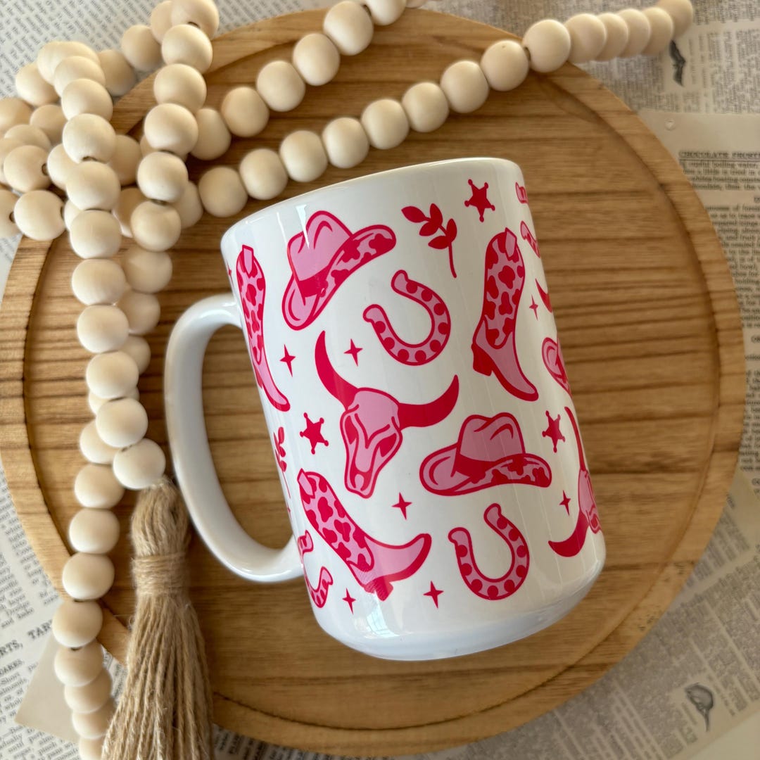 Pink Cowgirl Ceramic Mug - Etsy