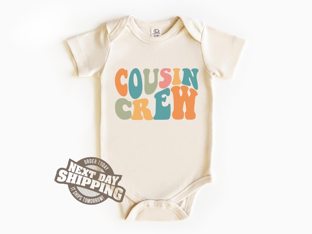 Cousin Crew Onesie®, Retro Cousin Bodysuits, Cute Matching Retro Cousin Onesie®, Natural Boho ...