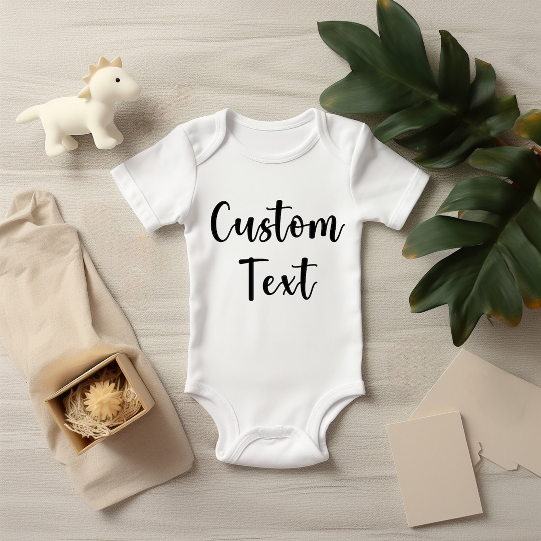 Custom Name Baby Onesie® Custom Text Personalized Baby Onesie ...