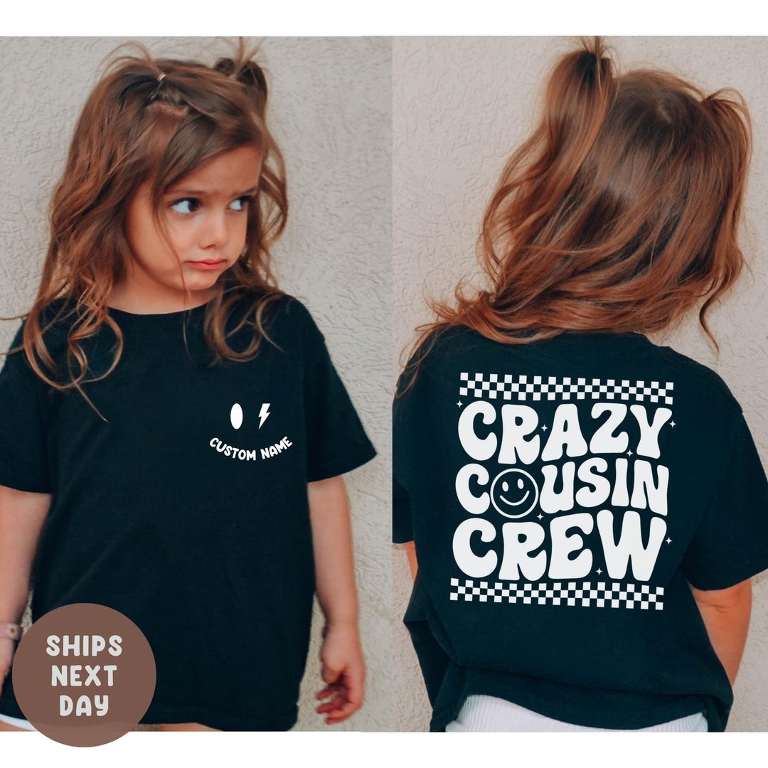Crazy Cousin Club Shirt, Personalized Name Kids Shirt, Cousin Crew ...