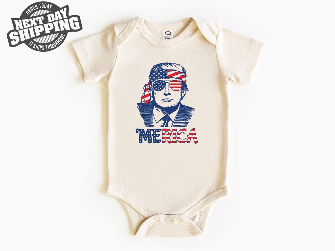 Trump Merica Toddler Onesie®, Trump Baby Bodysuit, ,custom 4th of July ...