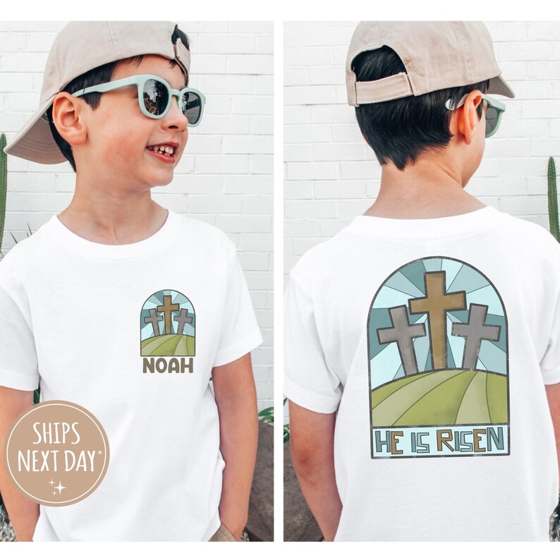 Personalized Christian Shirt, He is Risen Kids Shirt, Christian Kid's ...