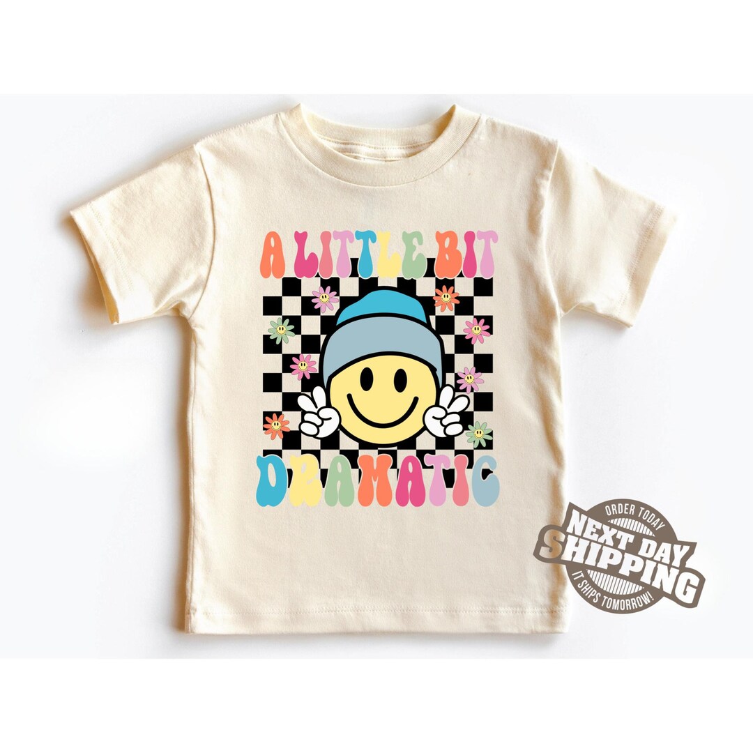 A Little Bit Dramatic Shirt for Girls, Retro Natural Boho Girls T-shirt ...