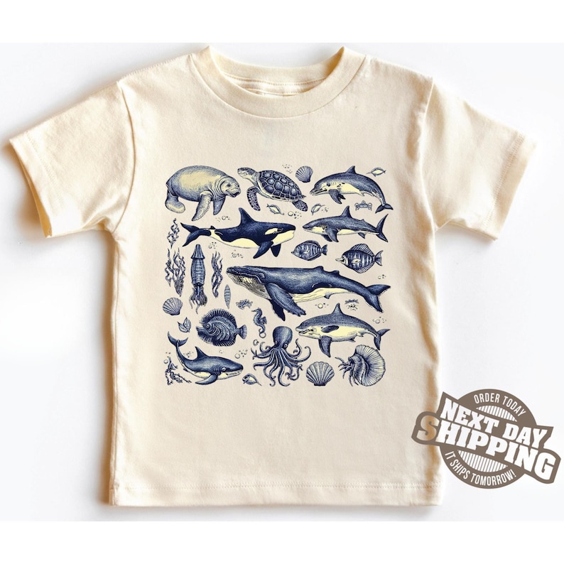 Ocean Animals Toddler T-shirt, Sea Life Kids Shirt, Marine Creatures ...