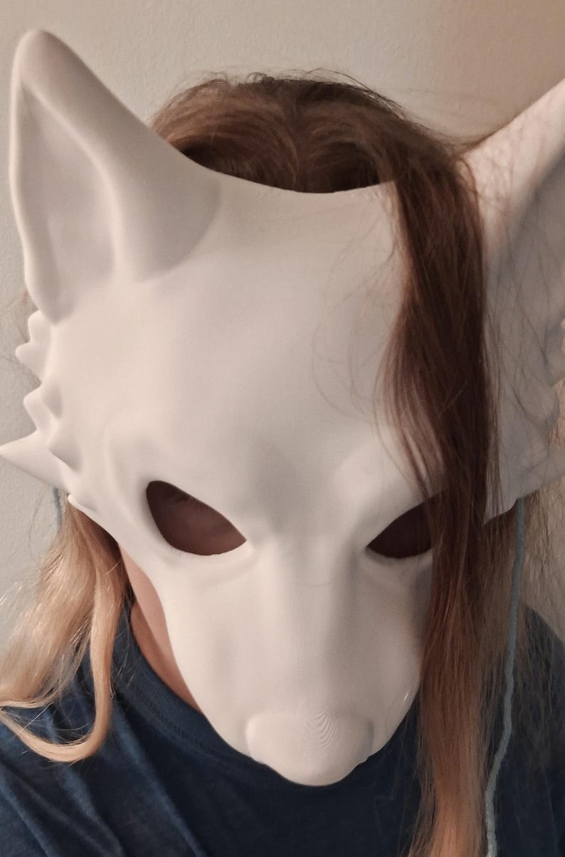 Fox/wolf Mask. Costume, Cospay, Therian, Furry Base. Paintable 3D ...