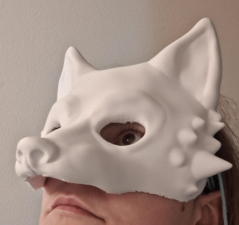 Fox/wolf Mask. Costume, Cospay, Therian, Furry Base. Paintable 3D ...