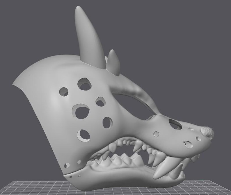 STL File Dragon Wolf Furry Head Base Bamboo Lab Print Ready (STL Upon ...