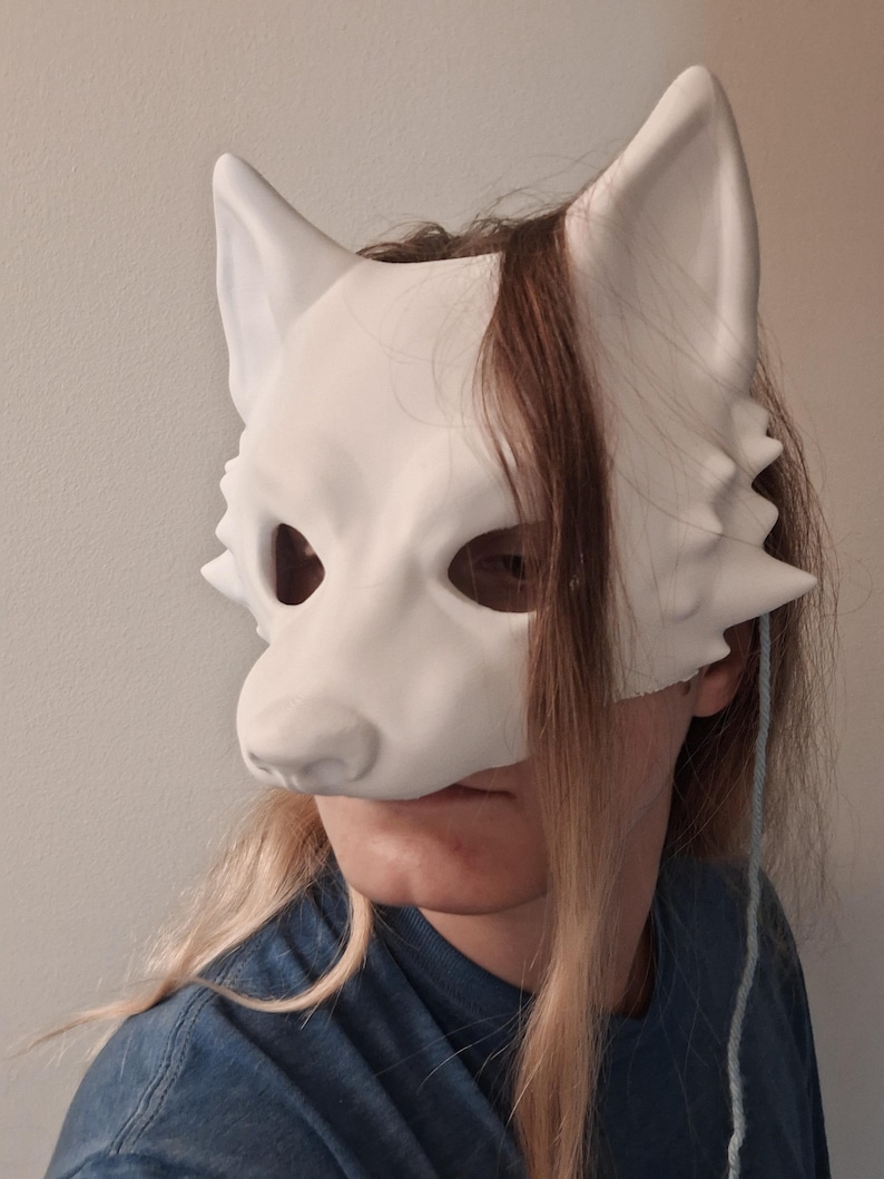 Fox/wolf Mask. Costume, Cospay, Therian, Furry Base. Paintable 3D ...