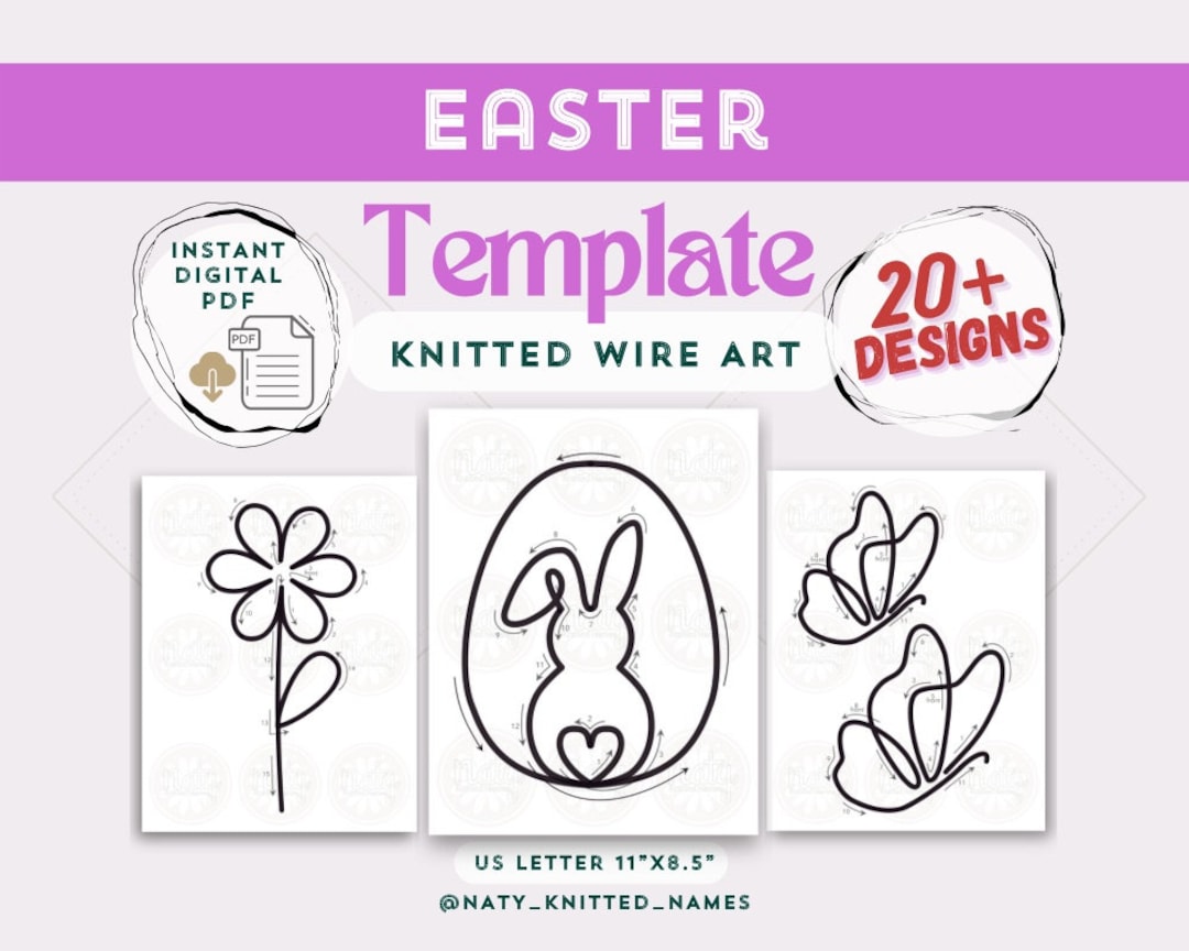 20+ Easter Template - Knitted Wire Art/tricotin - DIGITAL DOWNLOAD - 20 ...