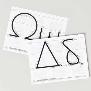 GREEK Alphabet Template - Knitted Wire Art/tricotin - DIGITAL DOWNLOAD ...