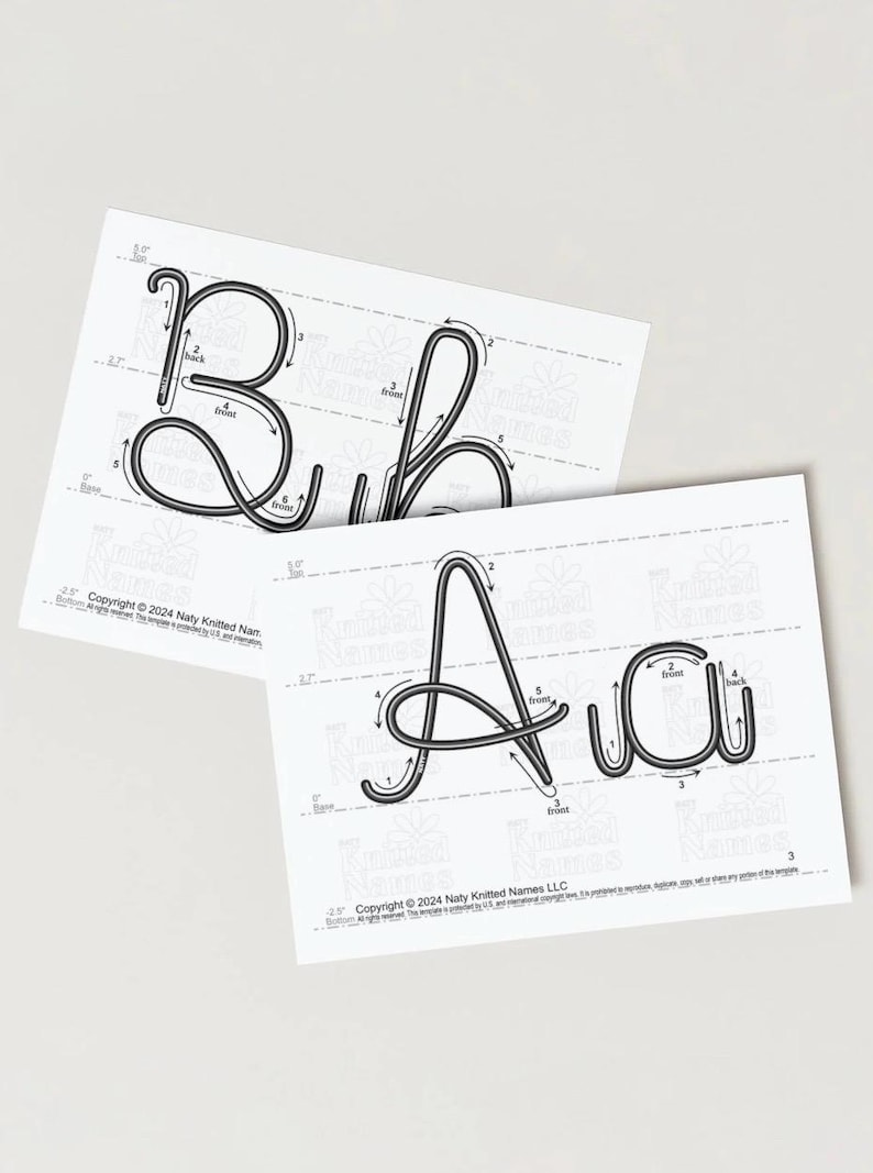NEW Font Alphabet Letter Template - Knitted Wire Art/tricotin - DIGITAL ...