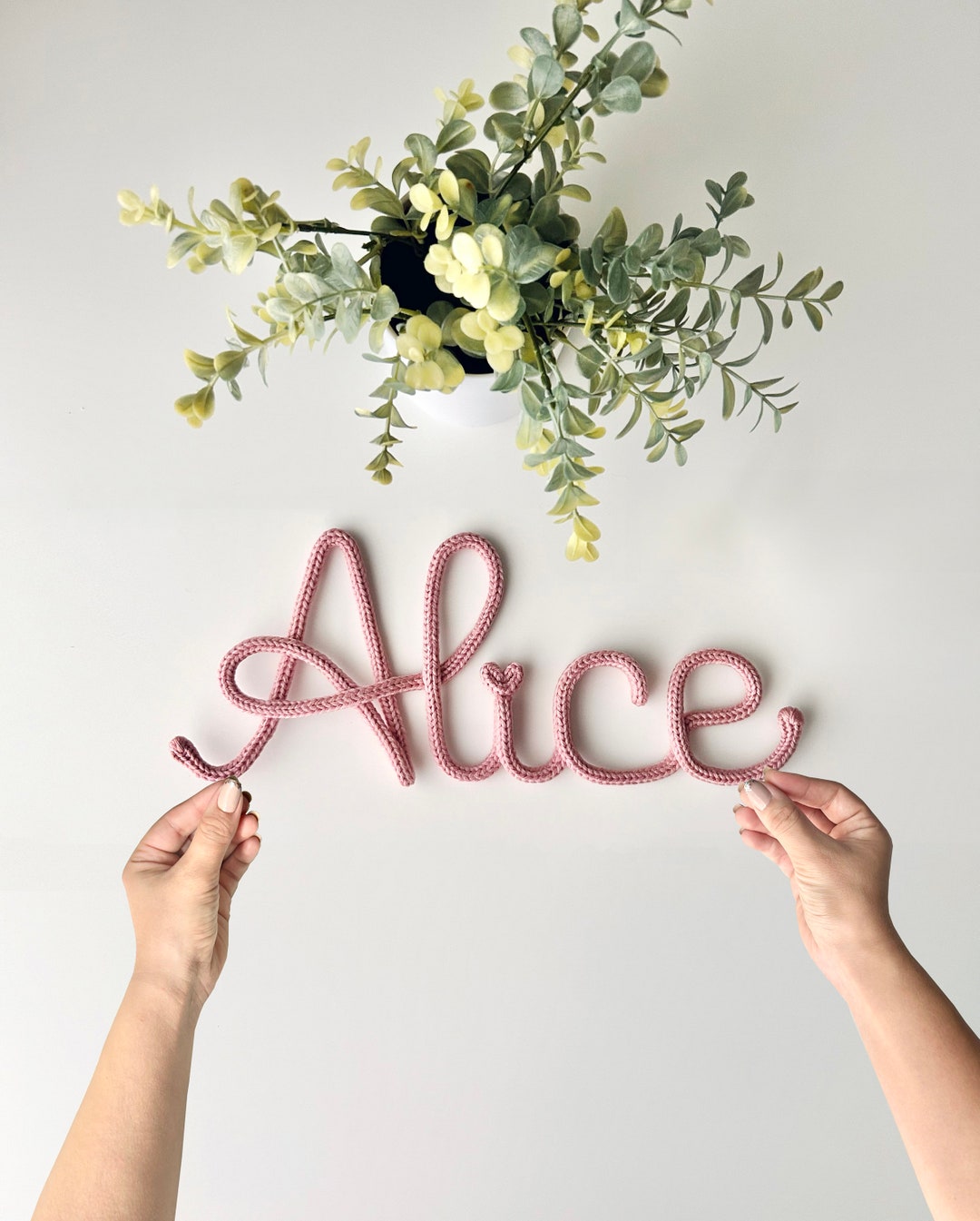 Custom Large Knitted Wire Name Sign: Nursery & Kids Room Decor | Icord ...