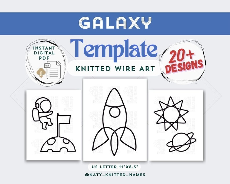 Plantilla de más de 20 estrellas Galaxy Arte de alambre tejido/Tricotin ...