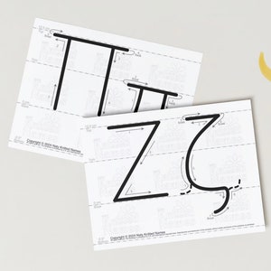 GREEK Alphabet Template - Knitted Wire Art/tricotin - DIGITAL DOWNLOAD ...