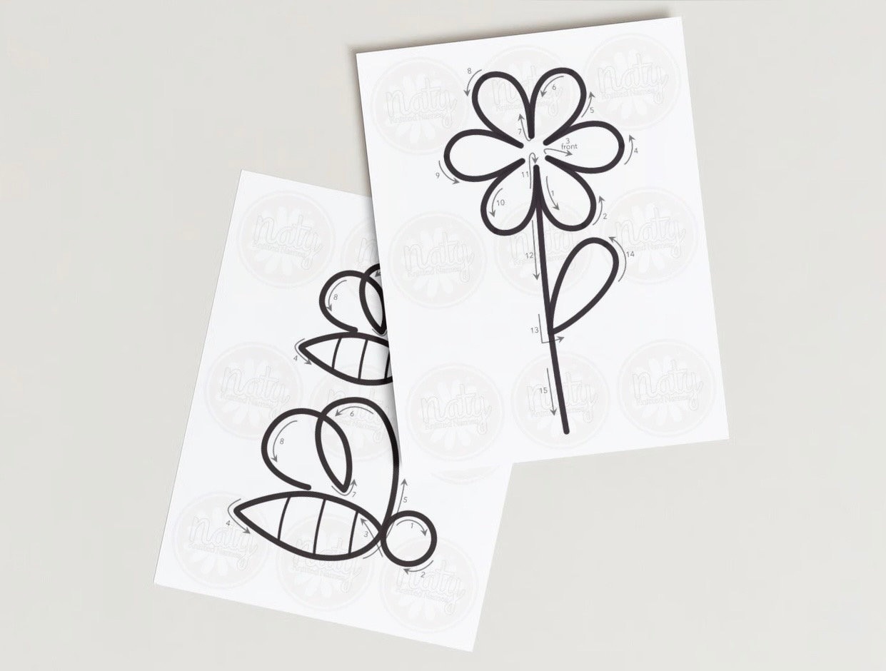 25 Spring Floral Template Knitted Wire Art/tricotin DIGITAL DOWNLOAD 25 ...