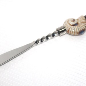 Twisted Deluxe Canape Knife / Spreader With Gorgeous Ceramic Nautilus ...
