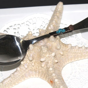 Hand Wired Wrapped Large Serving Spoon Wrapped With Turquoise Crystal ...
