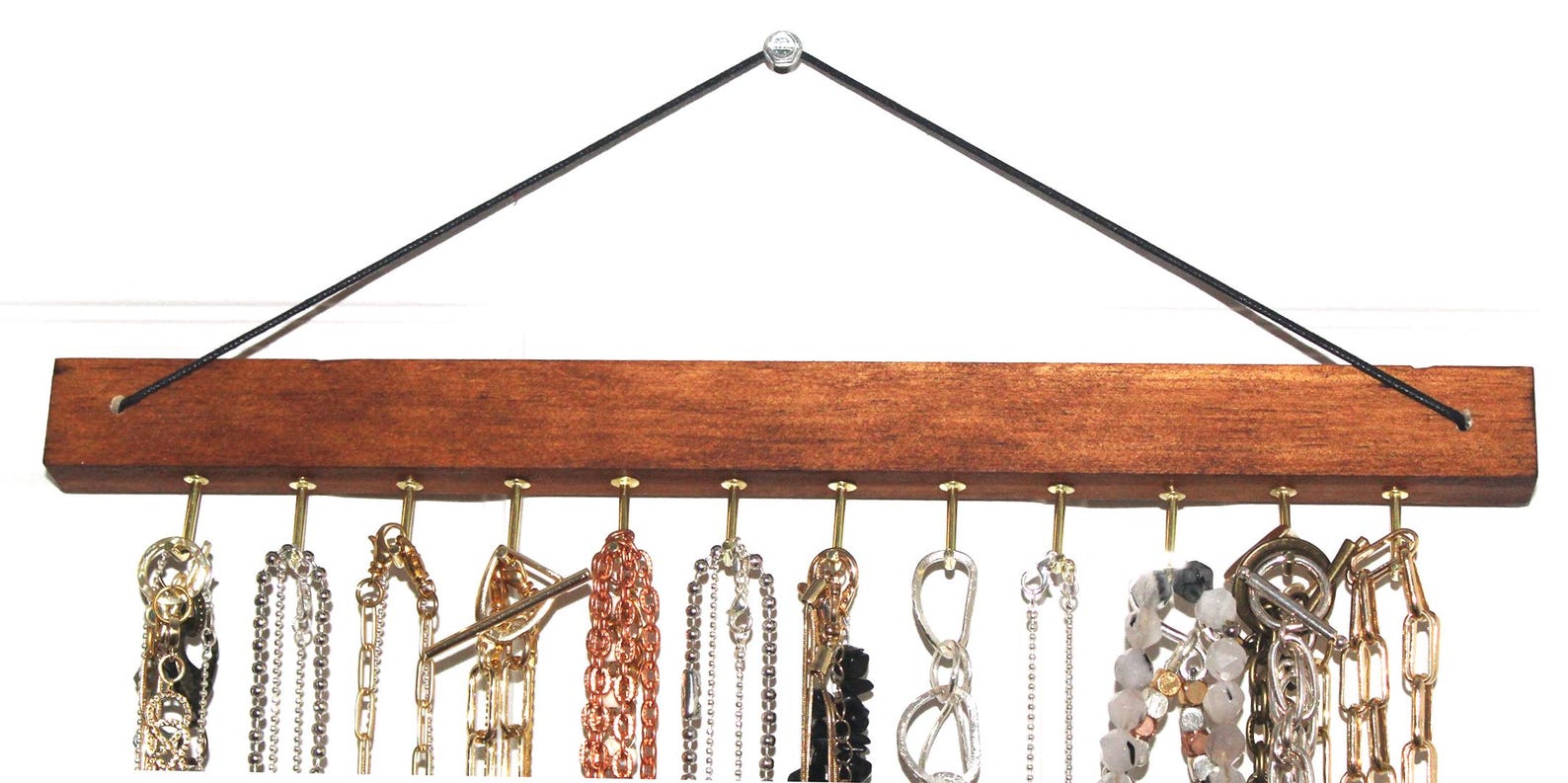 Wood Necklace Organizer, Wall Mount Jewelry Holder, Over the Door ...