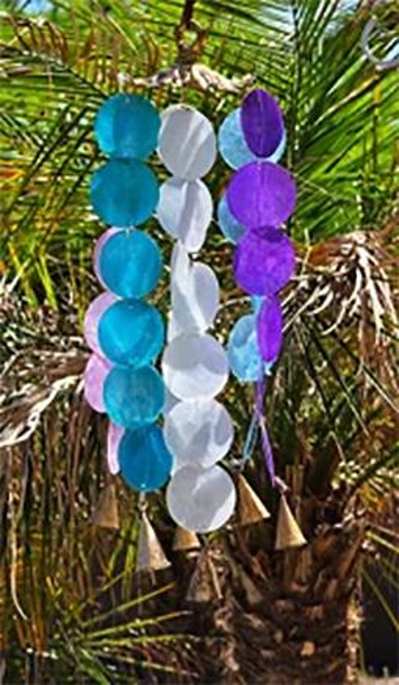 Colorful Wind Chime With Capiz Shells and High-end Gold Bobeche Top ...