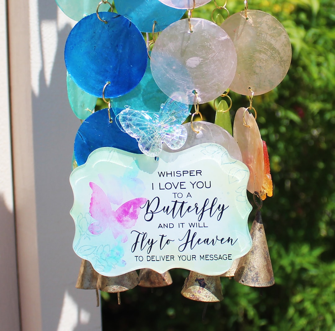 Wind Chime/sun Catcher - Whisper I Love You to A Butterfly...capiz ...