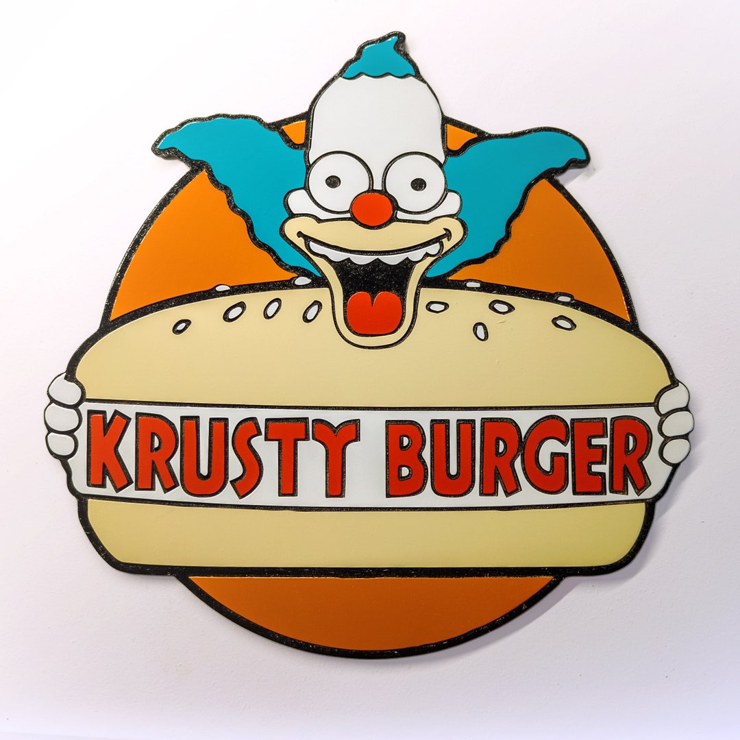 Large Krusty Burger Logo Wall Art Collectable. Sign Featuring Simpsons ...