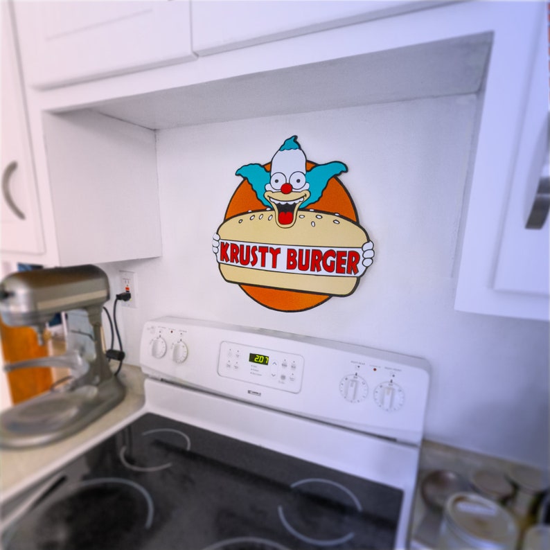 Large Krusty Burger Logo Wall Art Collectable. Sign Featuring Simpsons ...