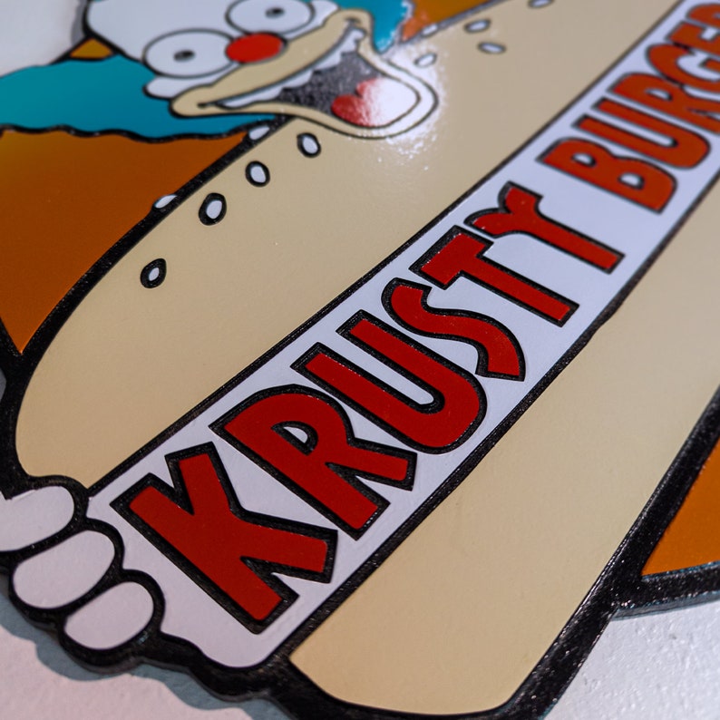 Large Krusty Burger Logo Wall Art Collectable. Sign Featuring Simpsons ...