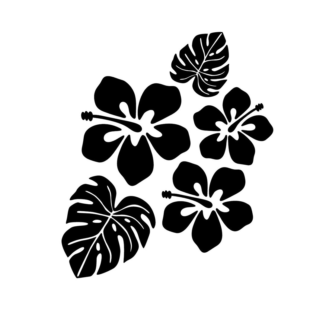 Hibiscus Tropical Flower Cluster Sticker Decal - Etsy