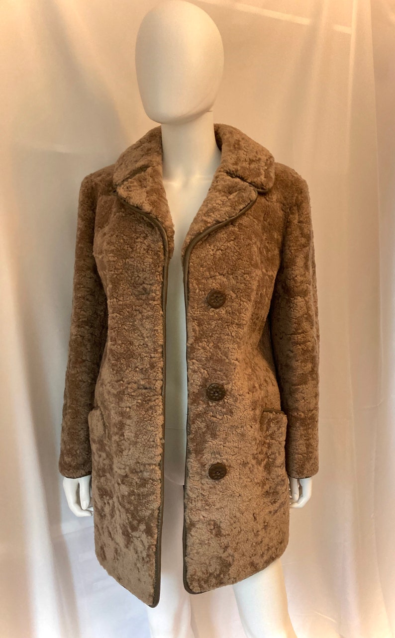 Vintage 60s Loud Luxury British Sheepskin Coat: Mod Style, Size 8-10 - Etsy