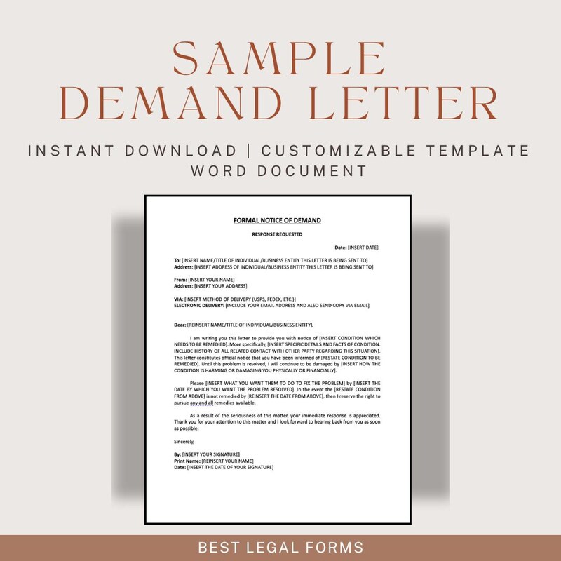 Demand Letter Template - Etsy