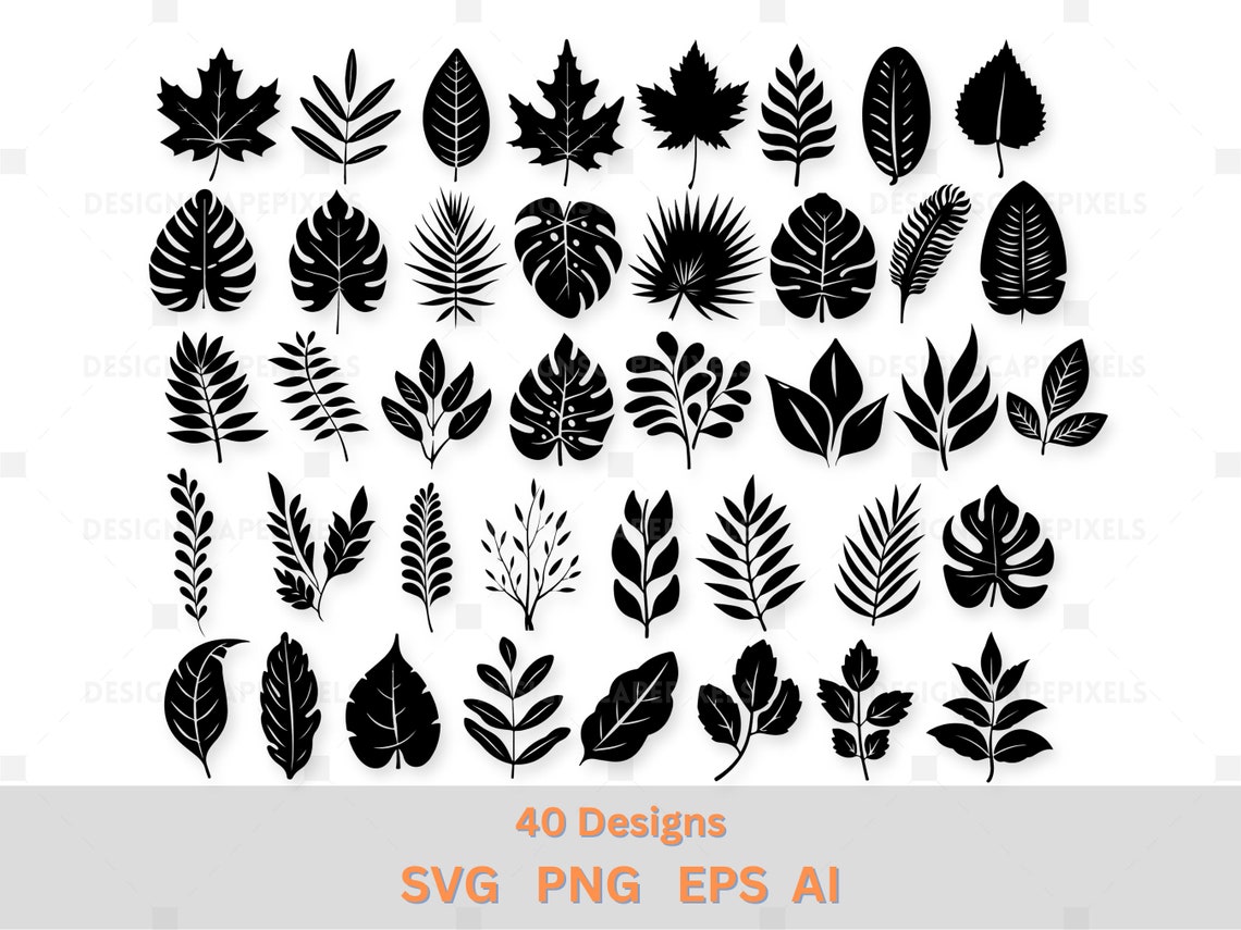 SVG Leaf Bundle Leaves Svg Bundle Leaf Clipart Leaf Svg Cut Files for ...