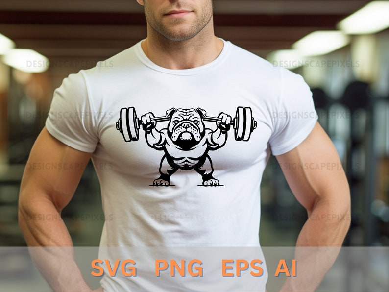 Bulldog SVG Bulldog Body Builder Svg Bulldog Weights PNG Bulldog Vector ...